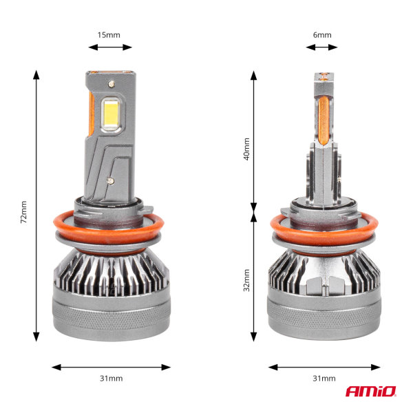 Daylights Austria - Amio H8 / H9 / H11 LED Headlight Full Canbus HP Series 6500K Duobox
